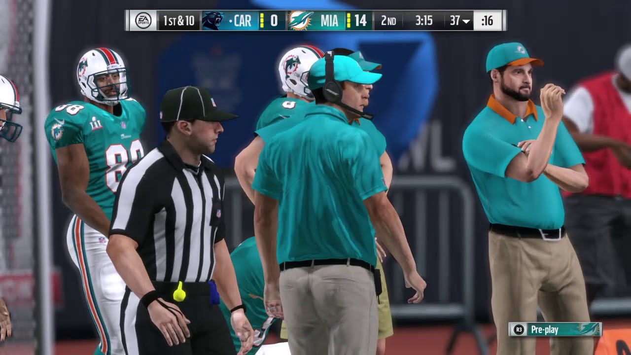 Miami Dolphins VS Carolina Panthers - Madden 17 gamplay - Super Bowl ...