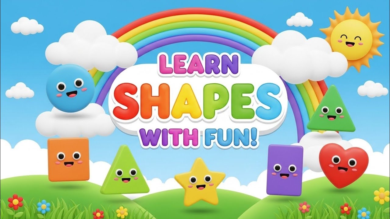 Learn Shapes for Kids Fun Shape Names Colors Preschool Learning Video4K ...
