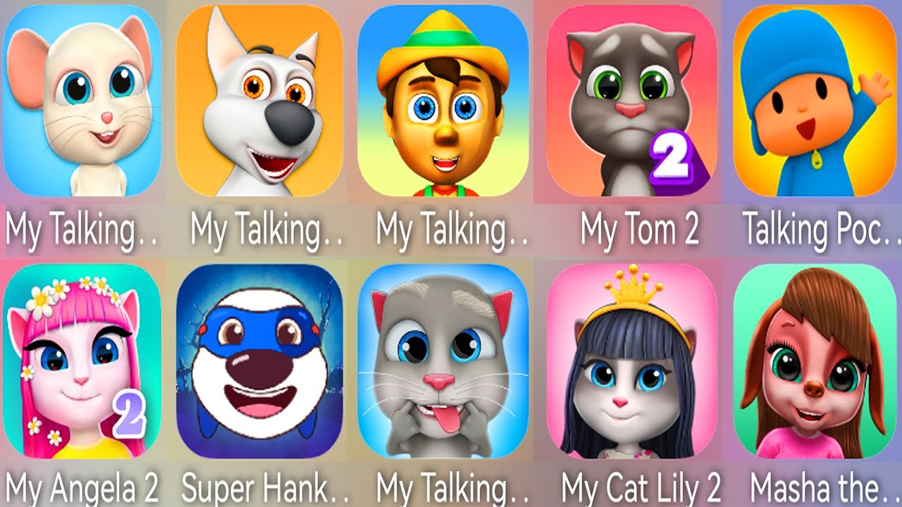 My Talking (Hal + Dog + Pinocchio + Tom 2 + Pocoyo 2 + Angela 2) & My ...
