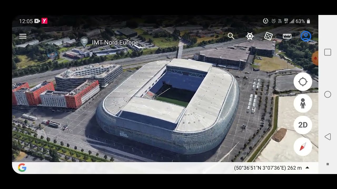 Lille fc stadium / perfect france stadiums / Google Earth 3D maps - YouTube