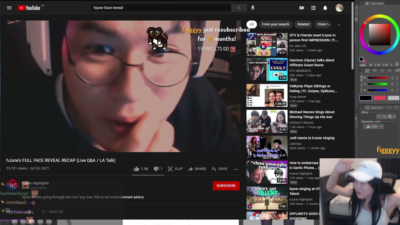 Hjune does a face reveal and Daph goes crazy - YouTube