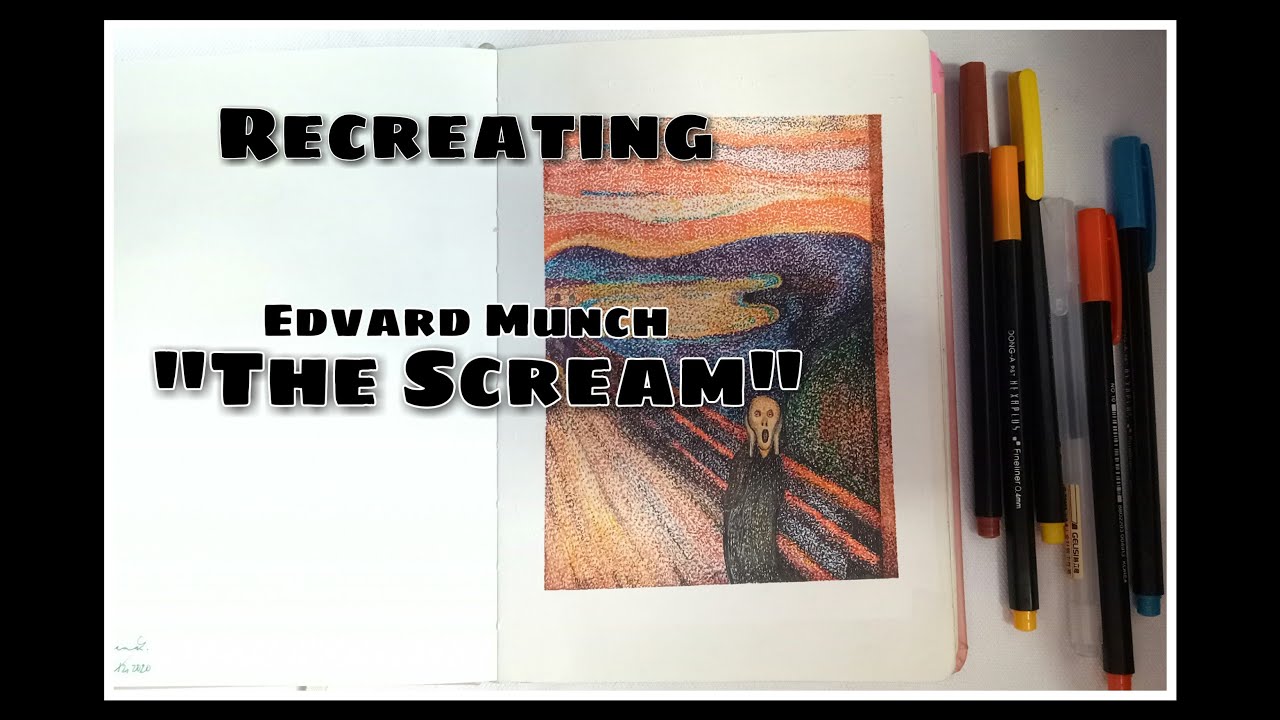 Recreating Edvard Munch "The Scream" // Using Dots - YouTube
