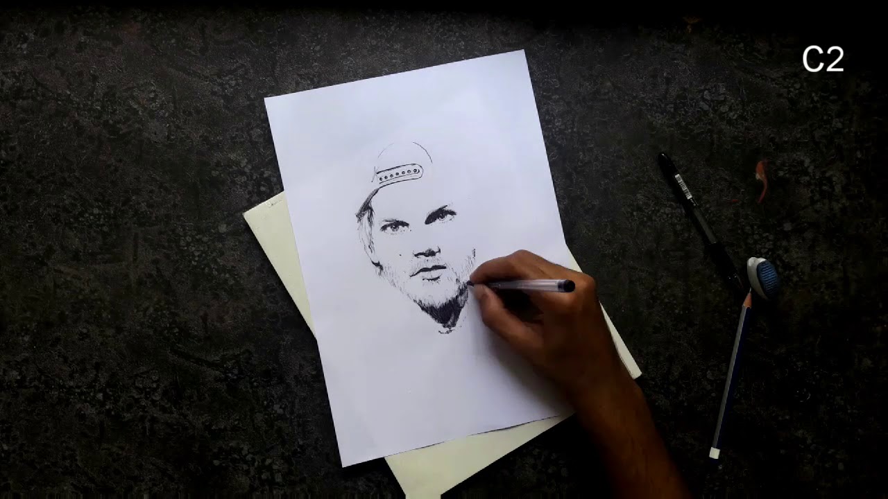Pen drawing || Avicii || Drawing Avicii || Wake me up - YouTube