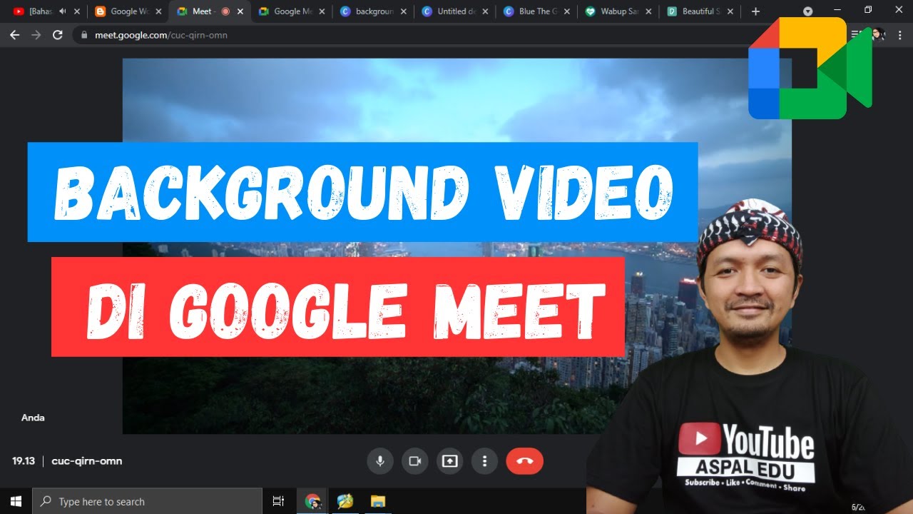 CARA MENGGUNAKAN BACKGROUND VIDEO DI GOOGLE MEET - YouTube