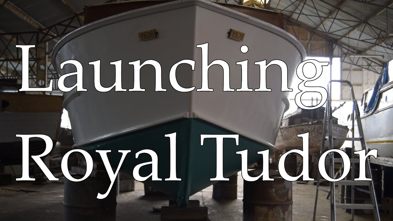 Launching Royal Tudor A Wooden Boat on the Norfolk Broads - YouTube