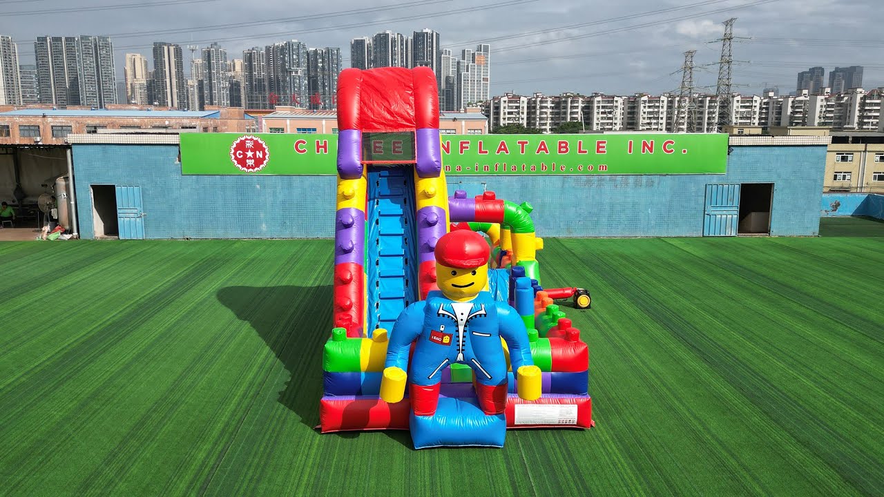 Inflatable LEGO Block Slide with Play Area - Perfect for Kids' Fun ...