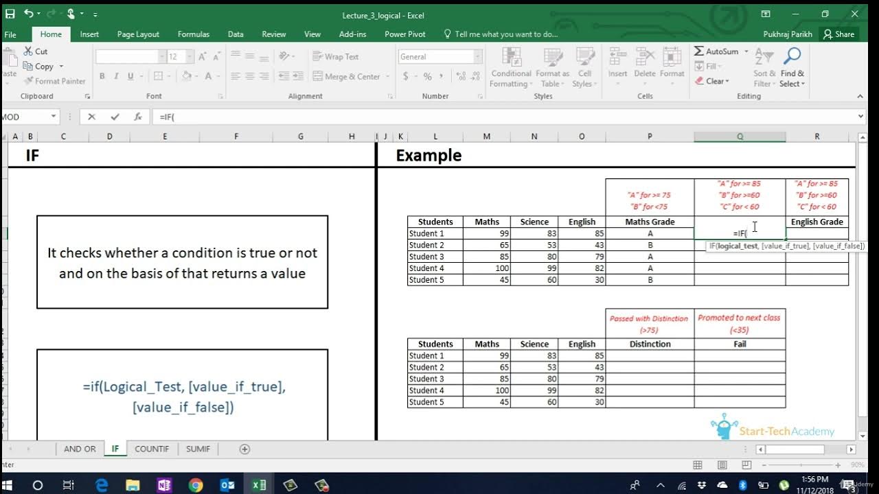 Microsoft EXCEL Beginner COURSE: Logical Formulas - YouTube