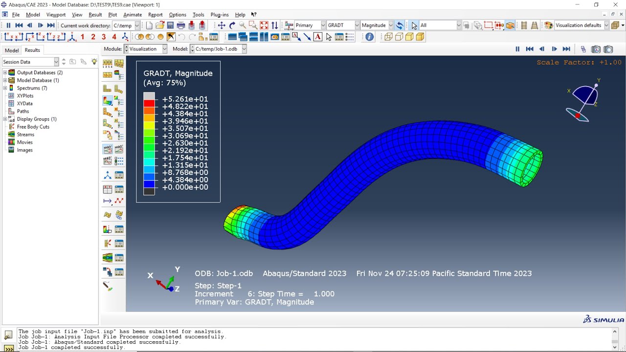 Abaqus ( Heat transfer analysis in pipe ) l تحلیل انتقال حرارت در لوله ...