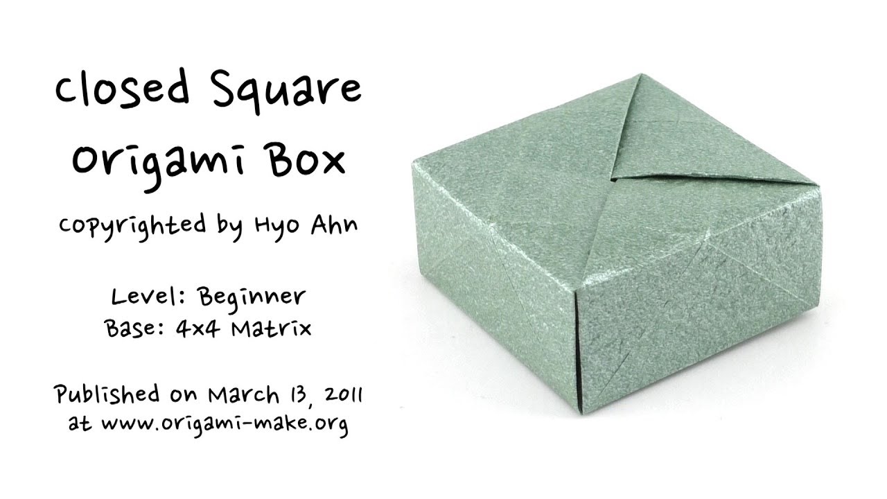 Introducing a Closed Square Origami Box - YouTube
