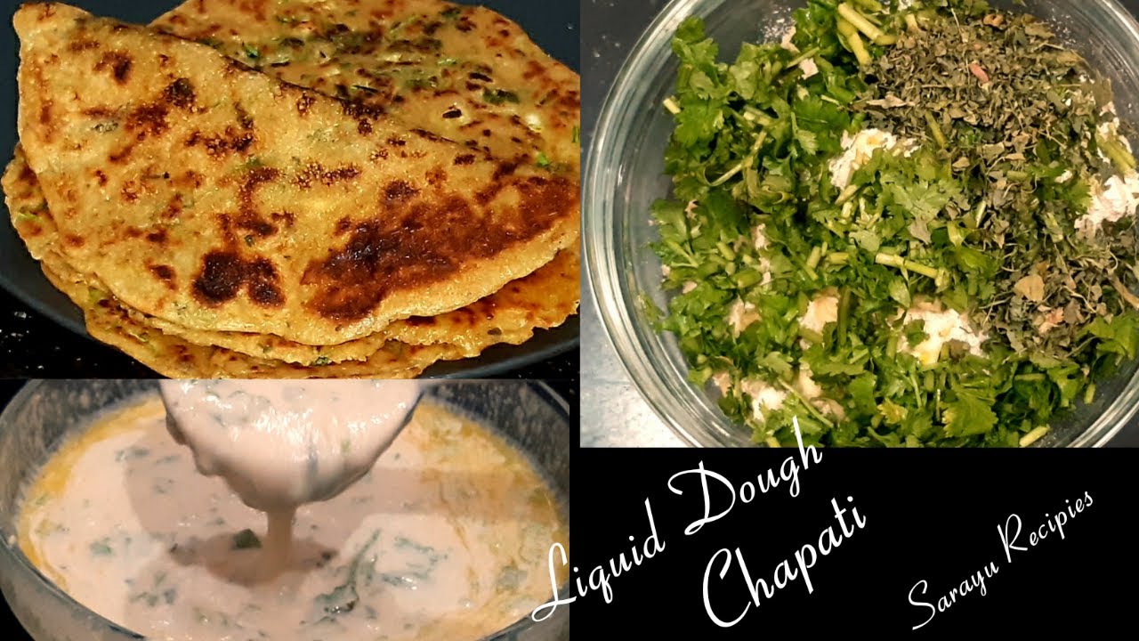 | Liquid Dough Garlic Chapati in a different way| Tortilla Recipe in ...