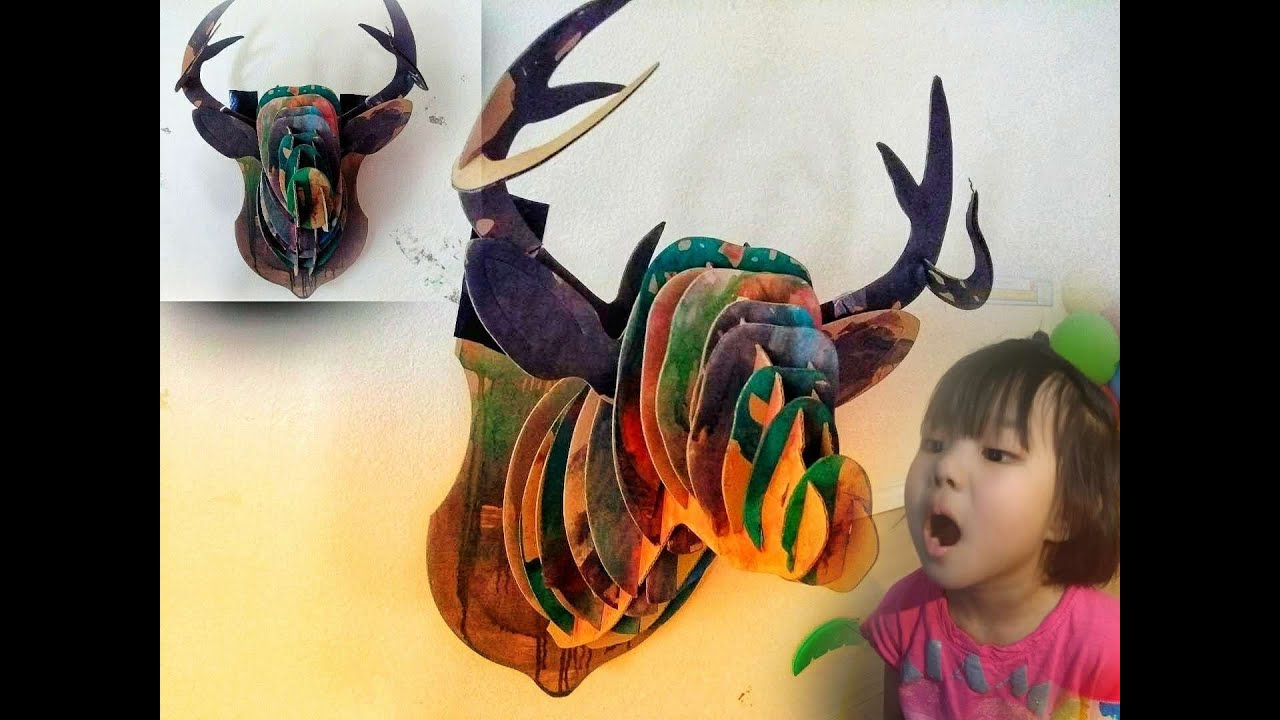 DIY- Colorful Easy Cardboard Moose HEAD craft with painting for kids to ...