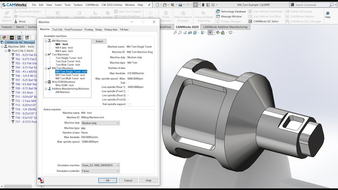 CAMWorks Mill-Turn Tutorial-1 - YouTube