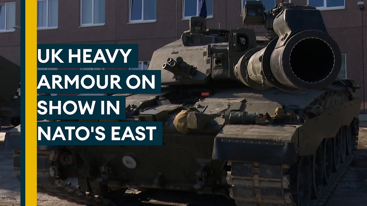UK’s heavy armour on show at parade on NATO’s eastern flank - YouTube