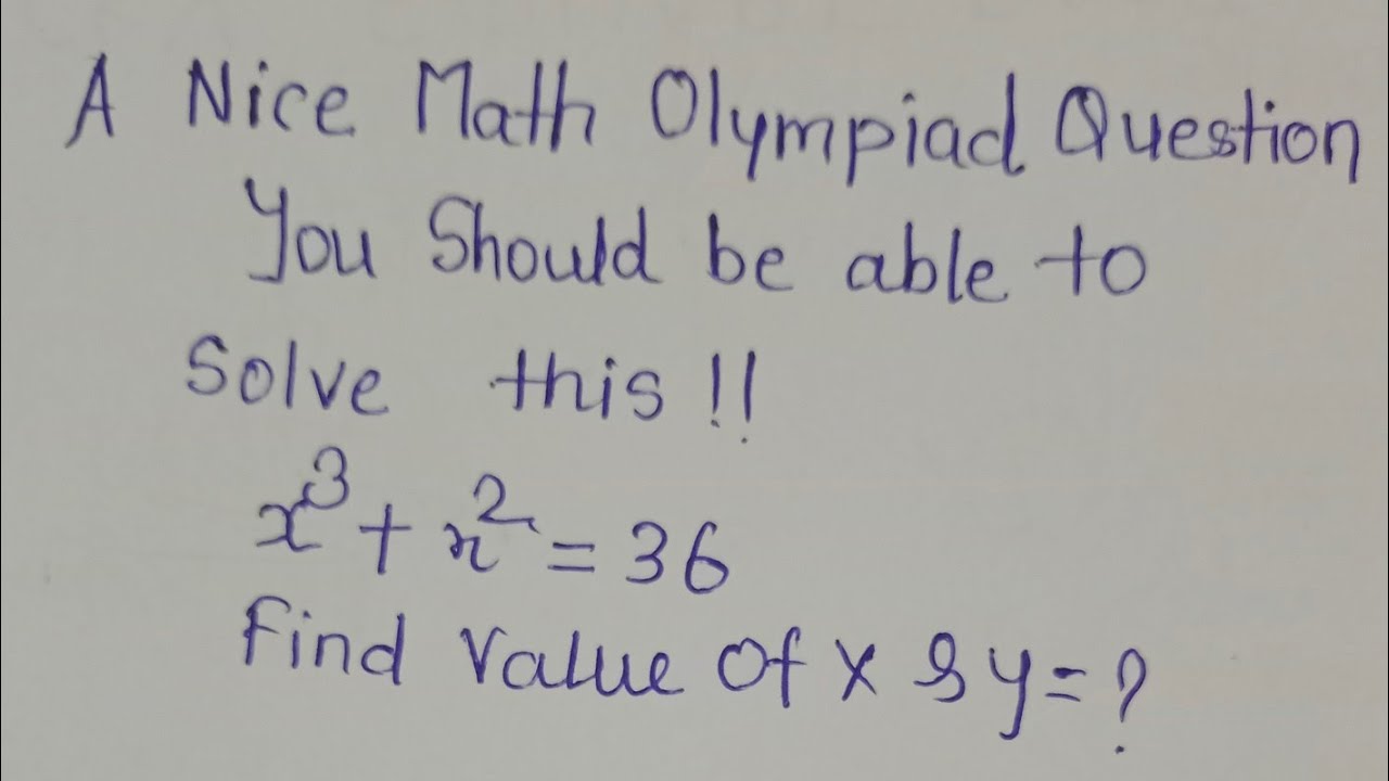 A Nice Math Olympiad Question #maths #mamtamaam - YouTube