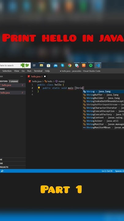 Print Hello In Java Part 1 Development Java Javaprogramming Programing Development