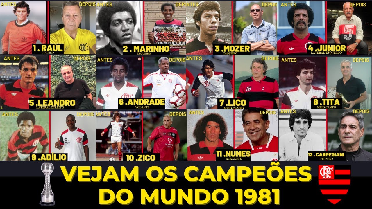 [FLAMENGO 1981] LANCES E FOTOS DE COMO ESTÃO OS CAMPEÕES MUNDIAIS DE ...