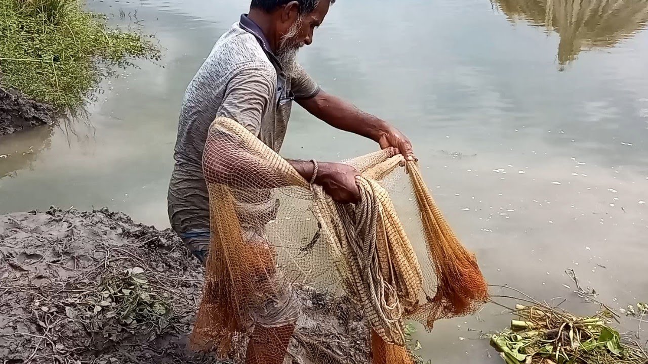 Cost Net Fishing.Traditional net fishing in village with beautiful ...
