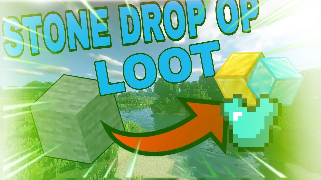 MINECRAFT BUT STONE DROPS OP ITEMS FOR - YouTube