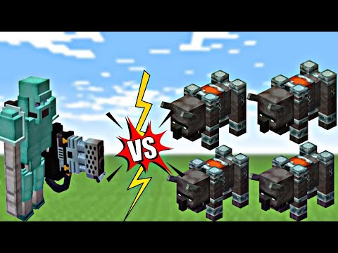 MINECRAFT RAVAGERS VS FLAMER GOLEM FIGHT||MINECRAFT MOB BATTLE|| - YouTube