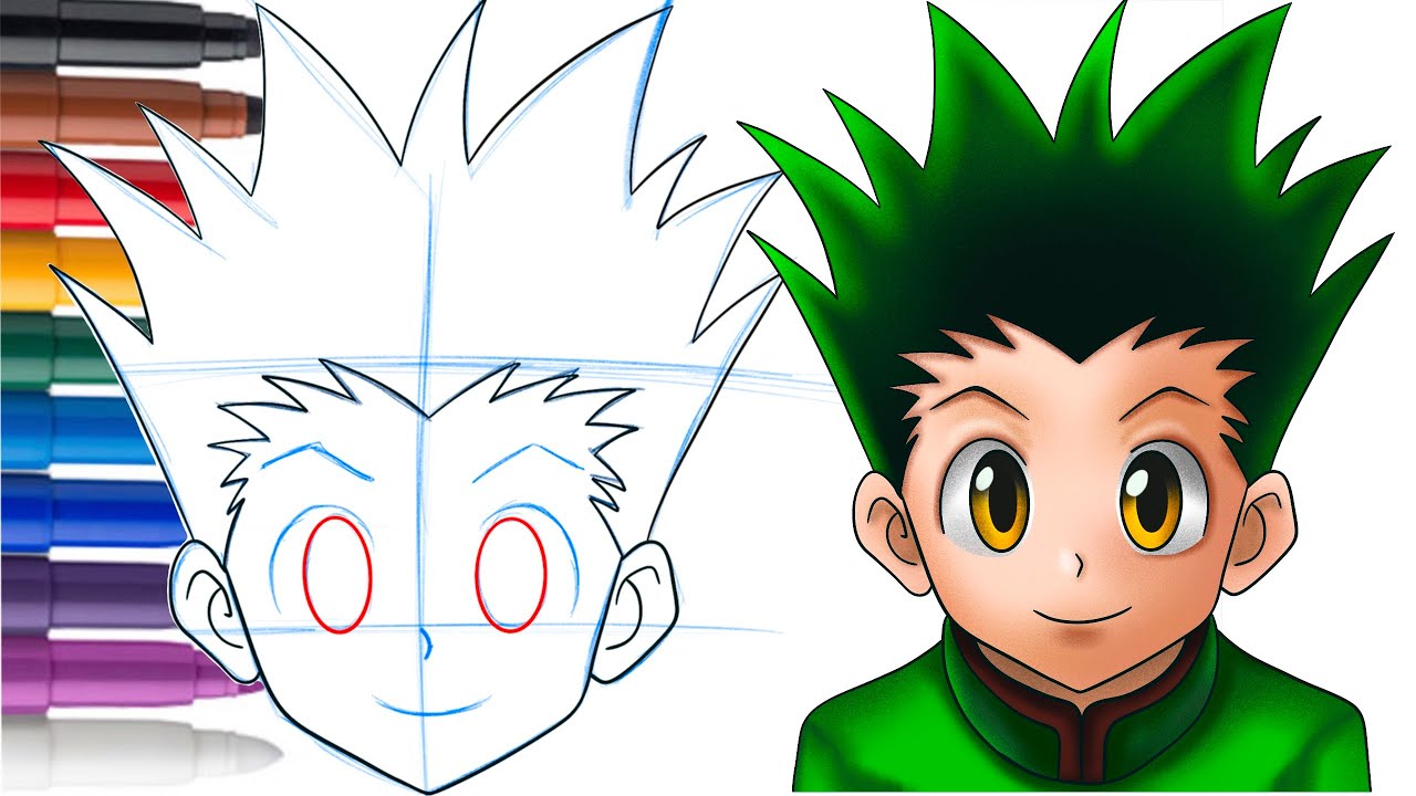 Comment dessiner GON / HUNTER X HUNTER étape par étape facilement - YouTube