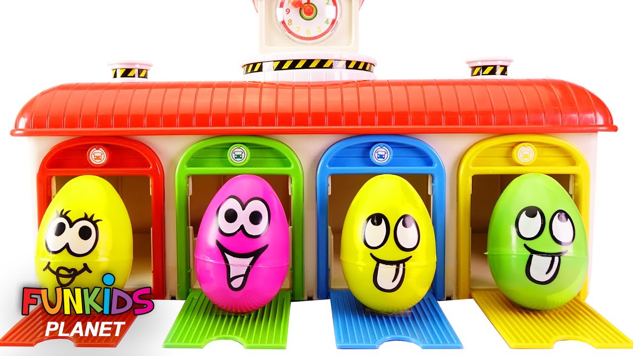 Paw Patrol And Surprise Eggs in Tayo the Little Bus Garage - YouTube