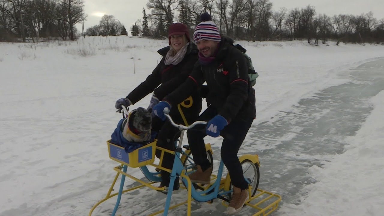 Winnipeg company launches ice bikes for winter fun - YouTube