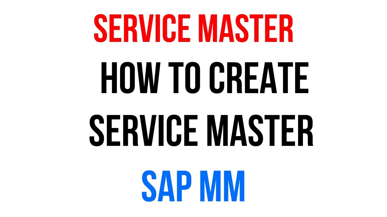 Service Master (AC03) creation in SAP MM | Day - 11 - YouTube