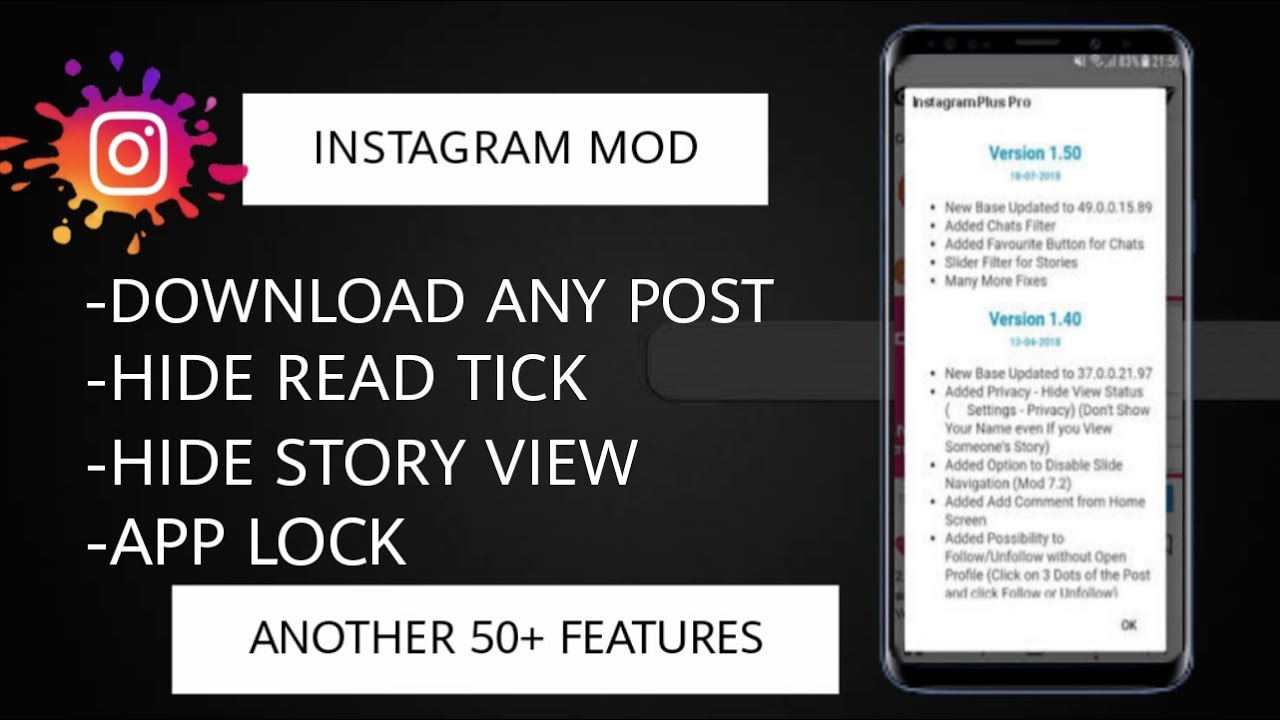Instagram Mod Apk,Best 50+ Extra features than original instagram which ...