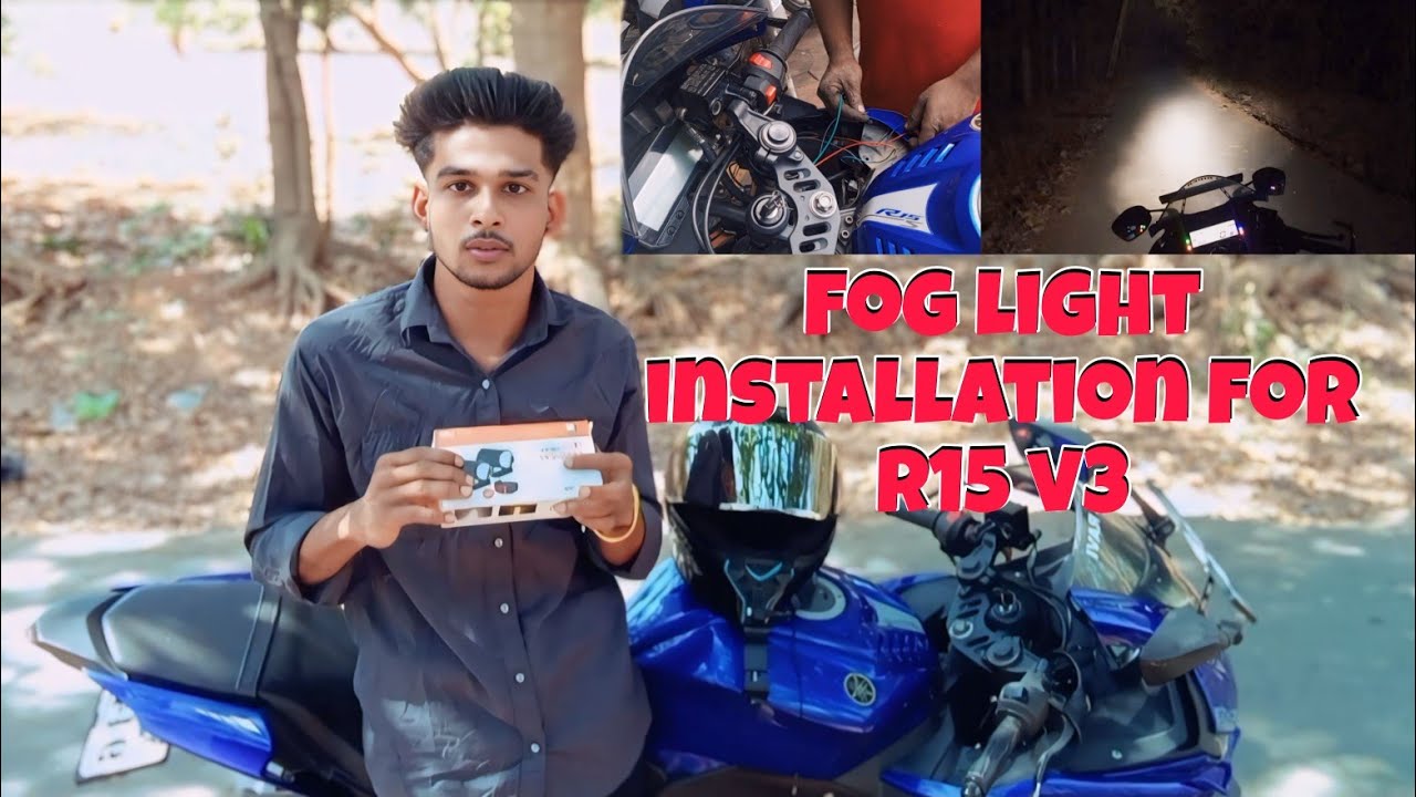 fog light installation for r15 v3 || fog light || V3 RIDER RAVI - YouTube