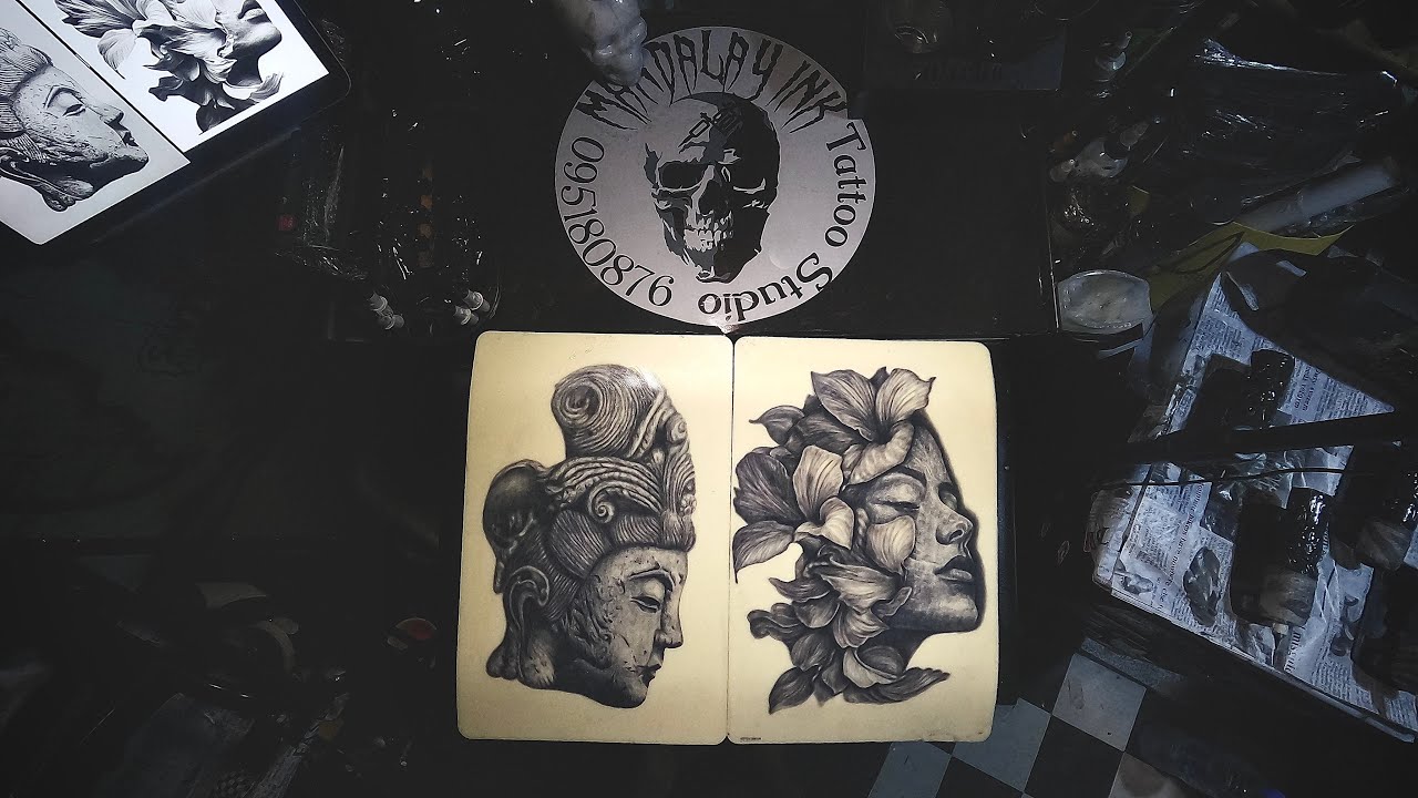 🏿🎨🗿 Plaster tattoo portrait #Blackgray - YouTube