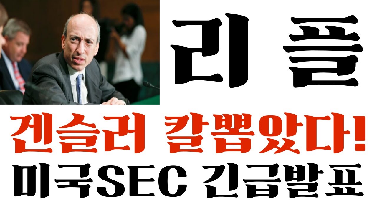 리플 코인 긴급 Sec겐슬러 칼뽑았다 미국sec 긴급발표 혼비백산 리플목표가 리플호재 리플전망 리플코인목표가
