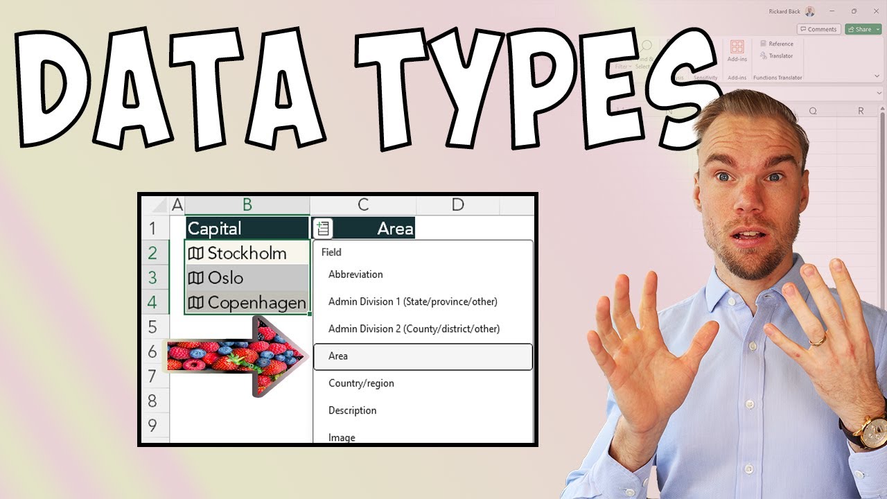 Excel - NEW feature Data Types give you insights - YouTube