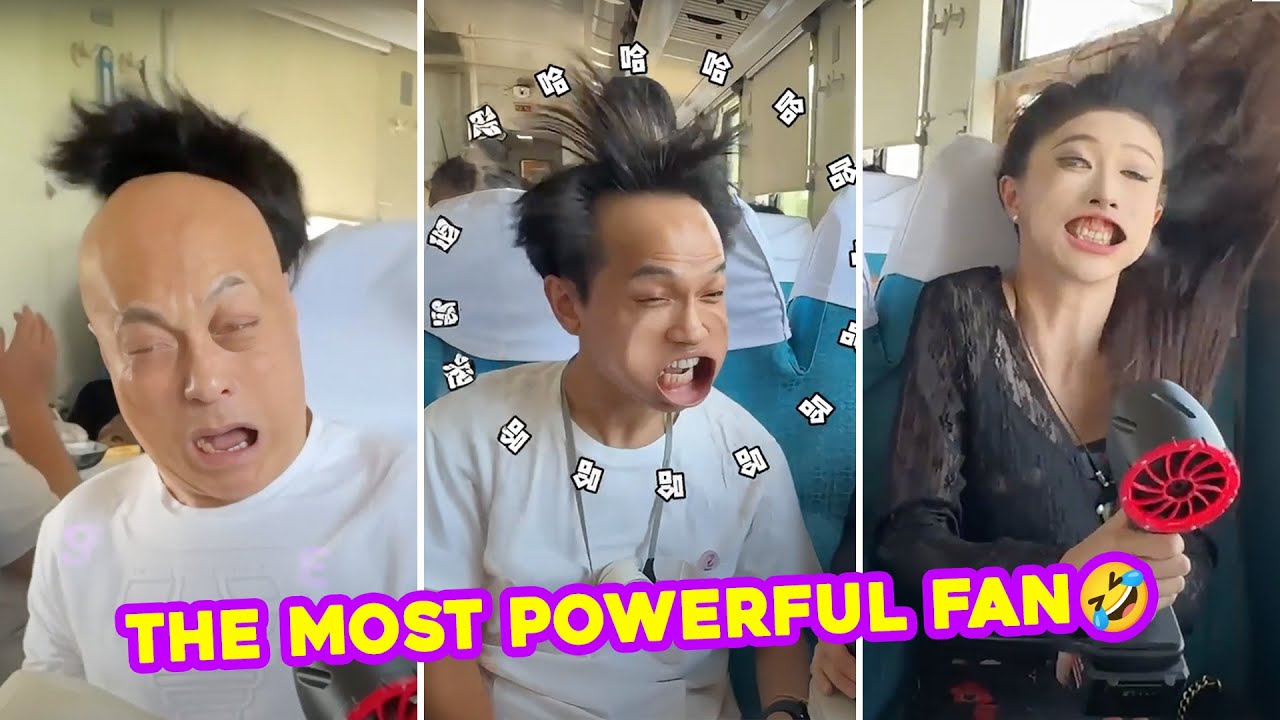The Strongest Fan Ever That Blows Everyone Away on the Train 🤣 - YouTube