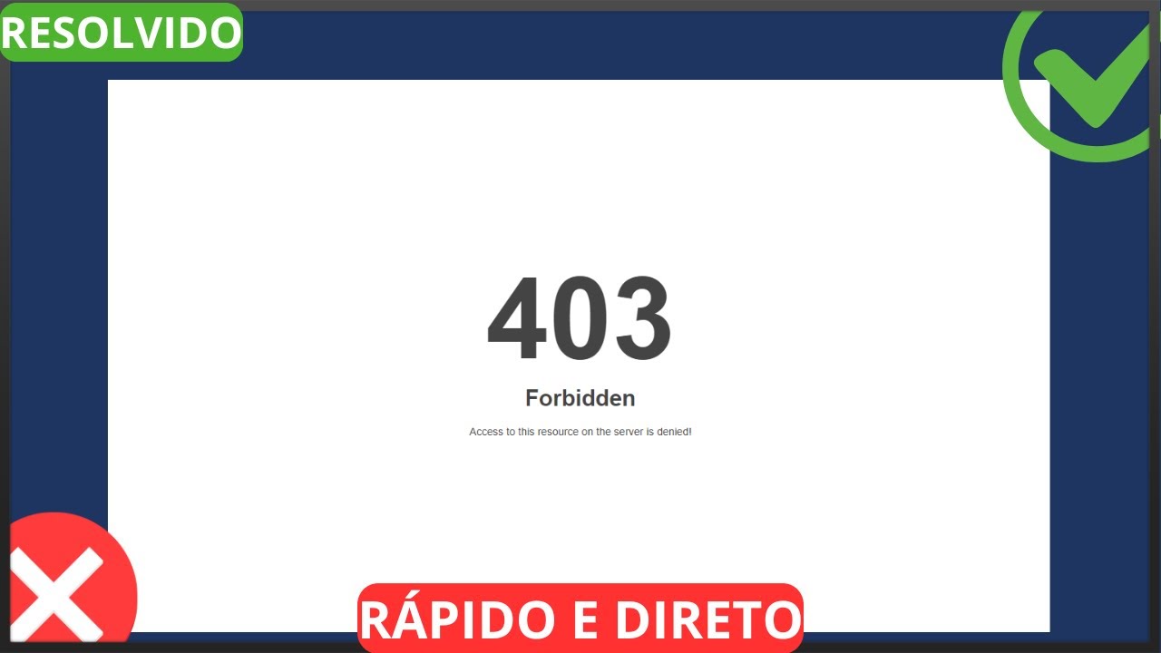 Erro 403 Forbidden - Resolvido 2026! - YouTube