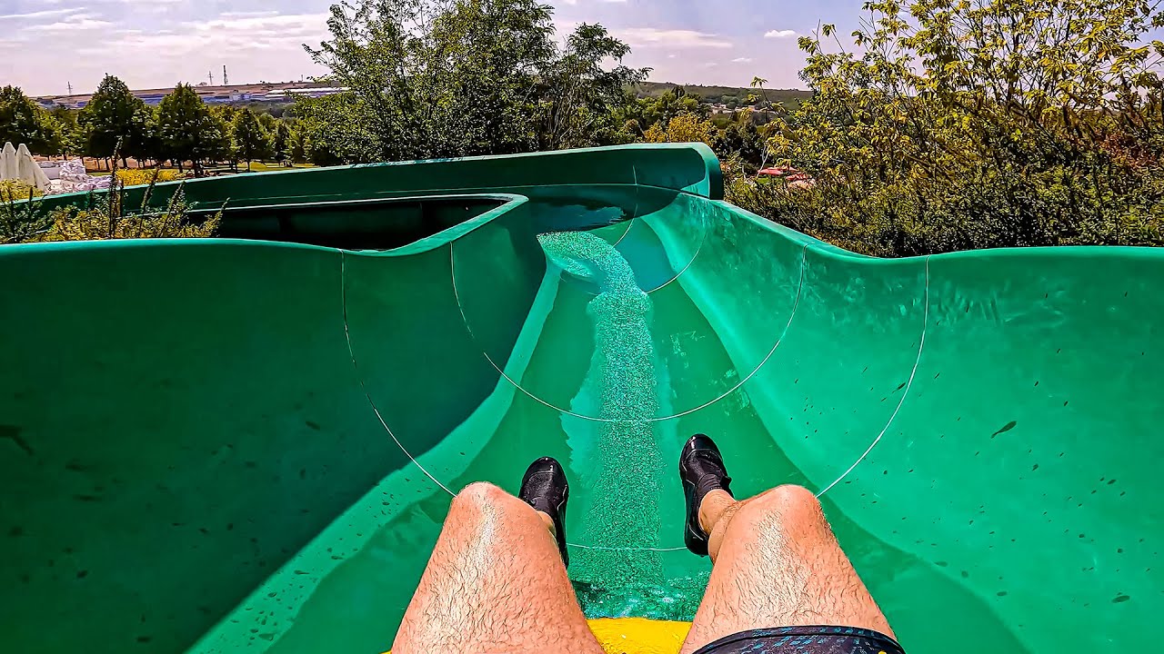 RAFTING in Green Water Slide at Aquaréna Mogyoród - YouTube