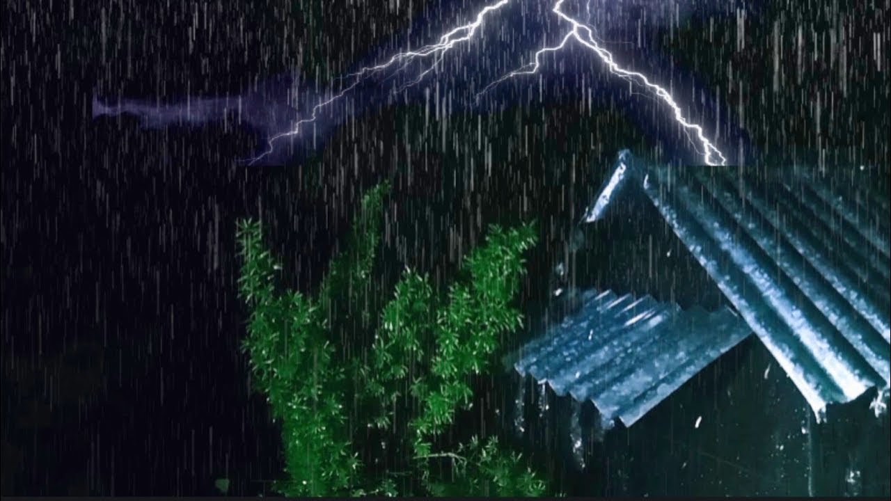 SLEEP INSTANTLY with POWERFUL Hurricane, TERRIBLE RAIN, STRONG Wind ...