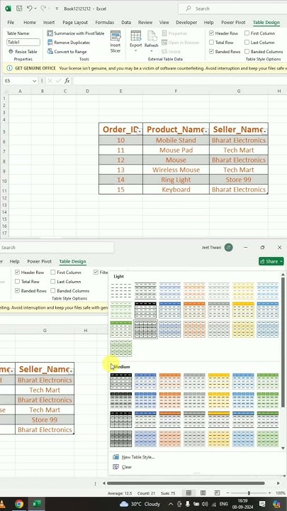 How To Create & Remove Table In Excel ! How To Create A Tablet In Excel ...