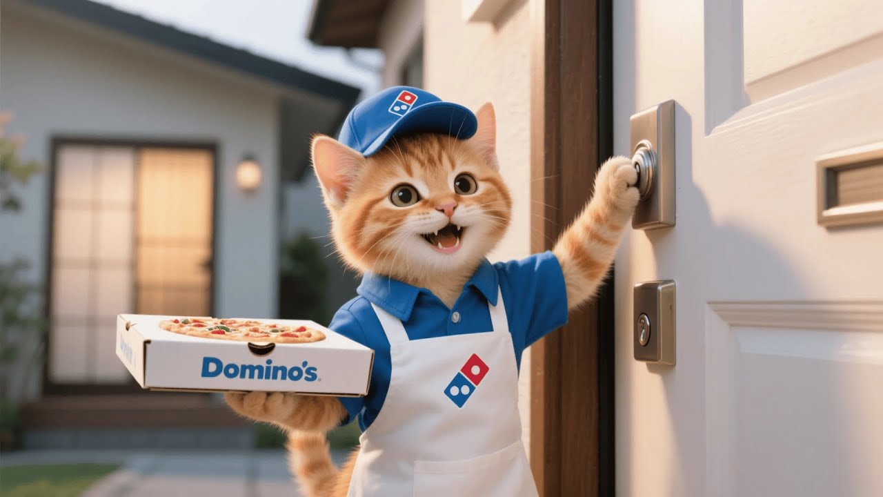 Ginger Kitten Becomes a Pizza Delivery Cat to Help Mama Cat Fix Their ...