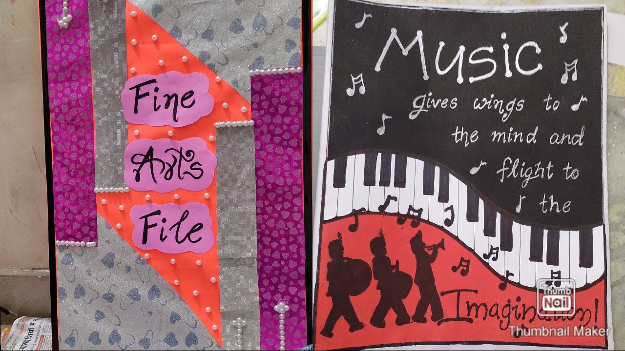 CBSE class 12 Fine Arts/Music Folder decoration idea - YouTube