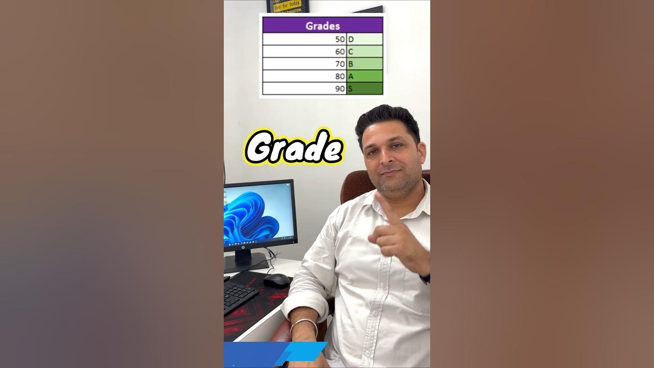 Grade calculate using lookup function in excel #excelshorts #ytshorts #shorts - YouTube