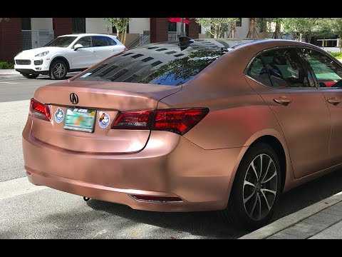 Day 5: Wrapping Acura TLX in Satin Rose Gold - Rear Bumper and Update ...