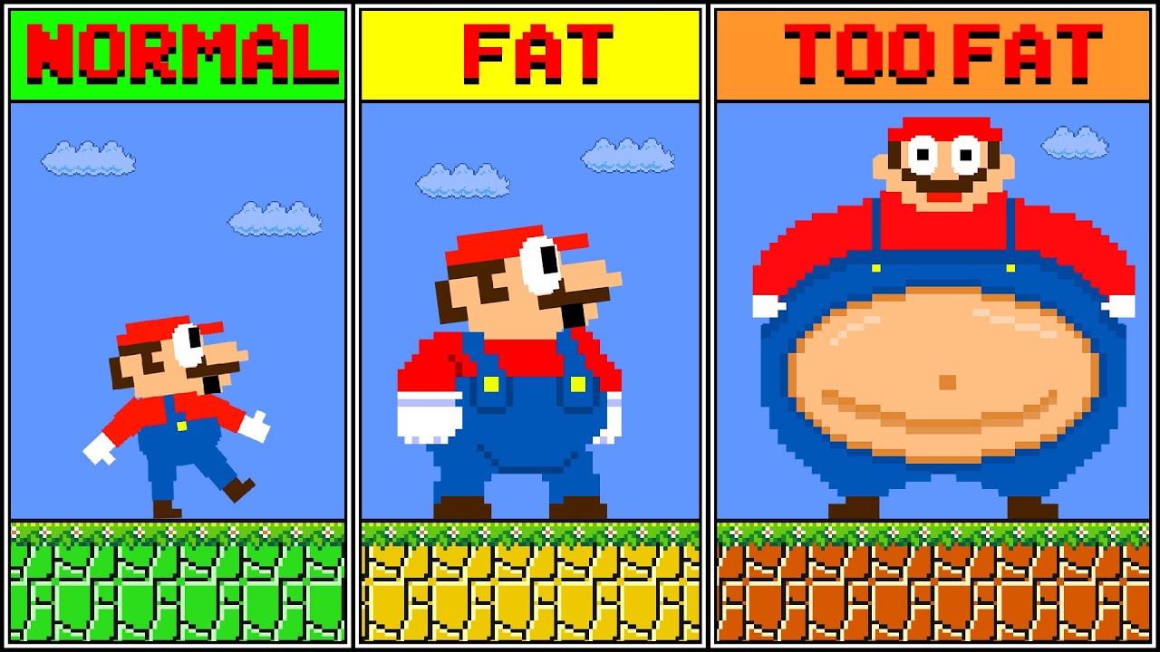 GameUp: Evolution of Fat Mario: Normal to Too Fat in Super Mario - YouTube