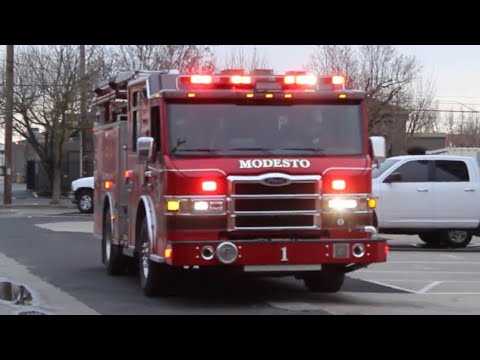 Modesto Fire Engine 1 Responding - YouTube