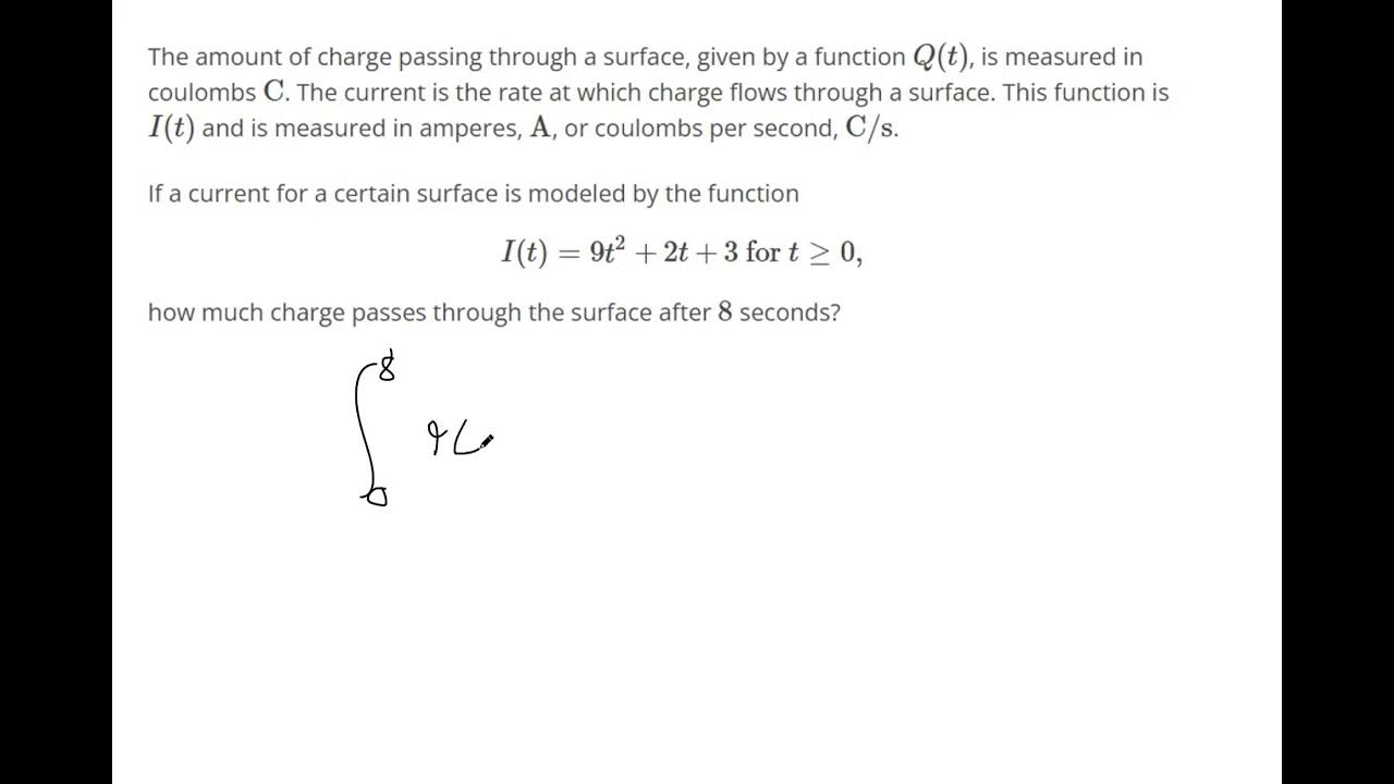 Use the net change theorem to find the net charge through a wire - YouTube