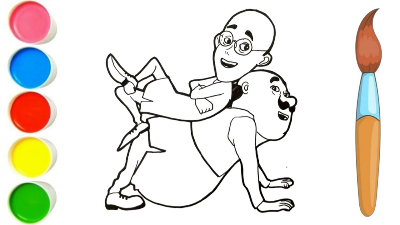 Motu Patlu Drawing and Coloring for kids |Fun kids coloring| Easy ...