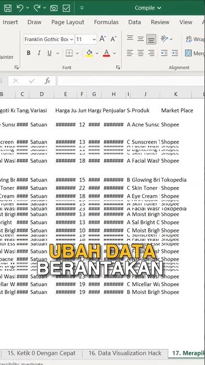 CARA MUDAH UBAH DATA BERANTAKAN JADI RAPI DI EXCEL - YouTube