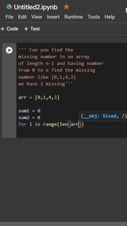 Shorts Day 8 Find The Missing Number In An Array Coding Dsa