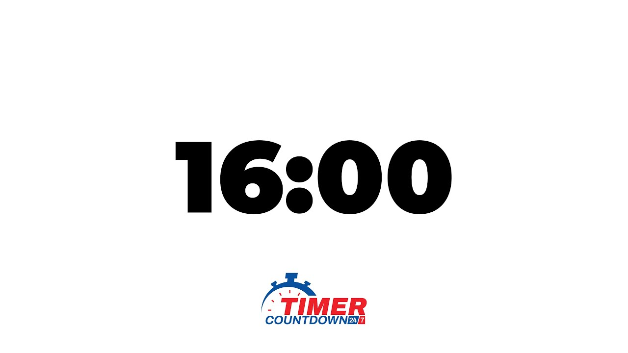 16-Minute Timer | White Screen Countdown with Alarm - YouTube
