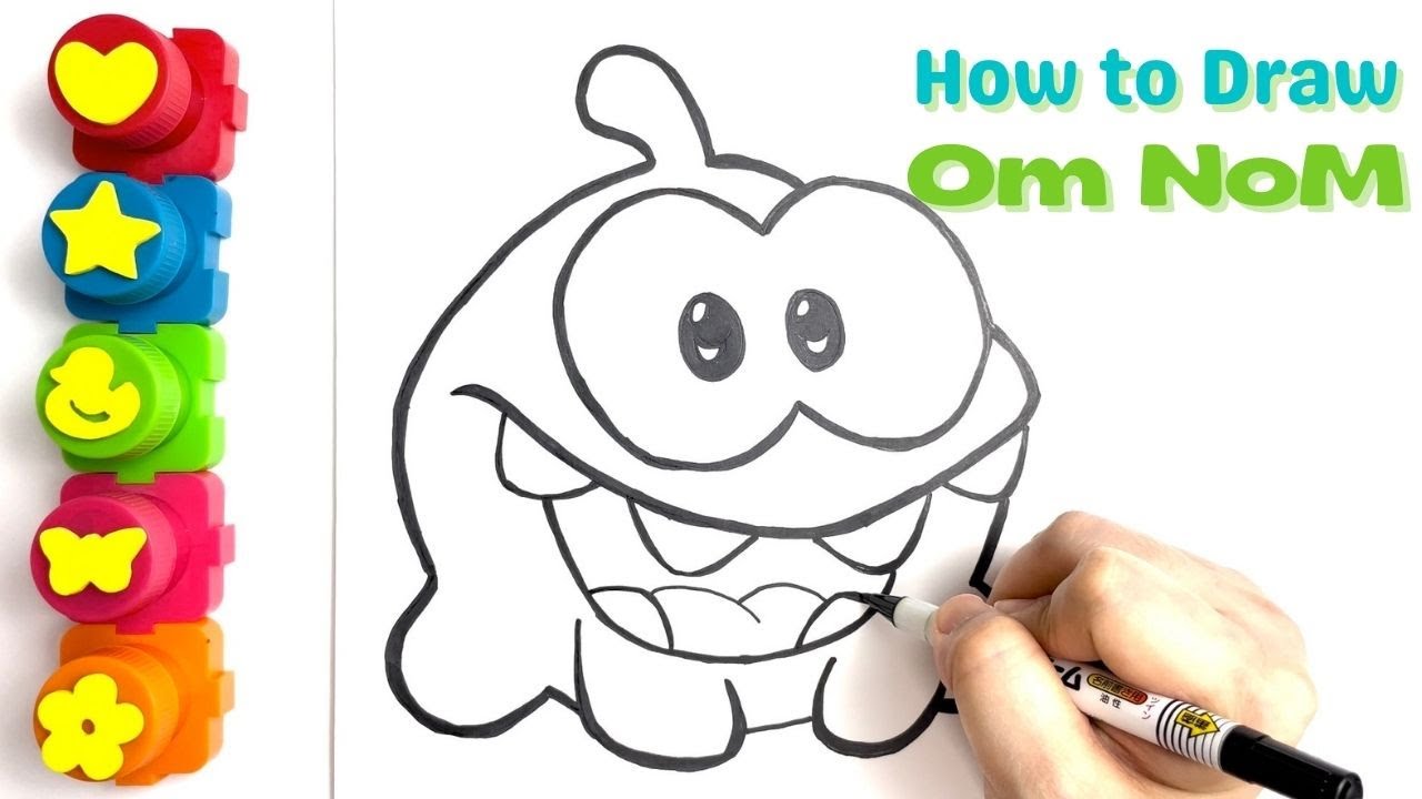 How to Draw Om Nom | Cut the Rope |как нарисовать ам ням - YouTube