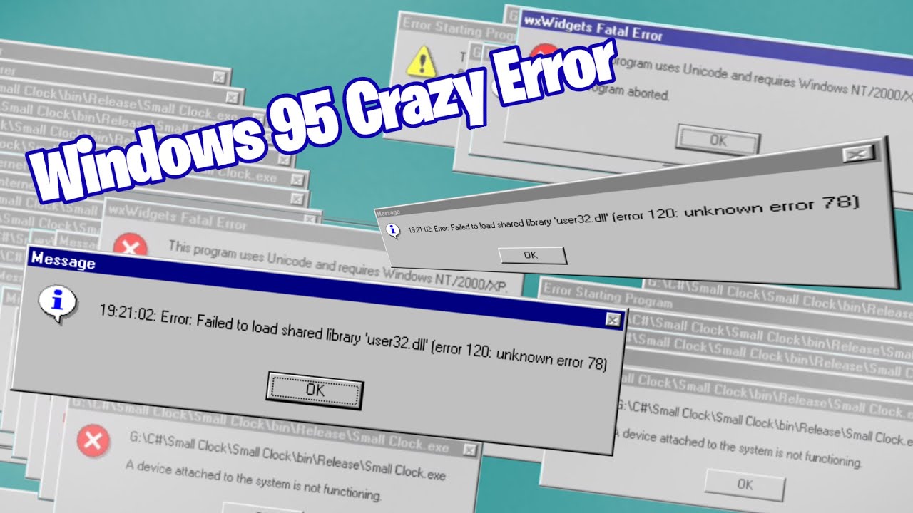 Windows 95 Full Crazy Error - YouTube